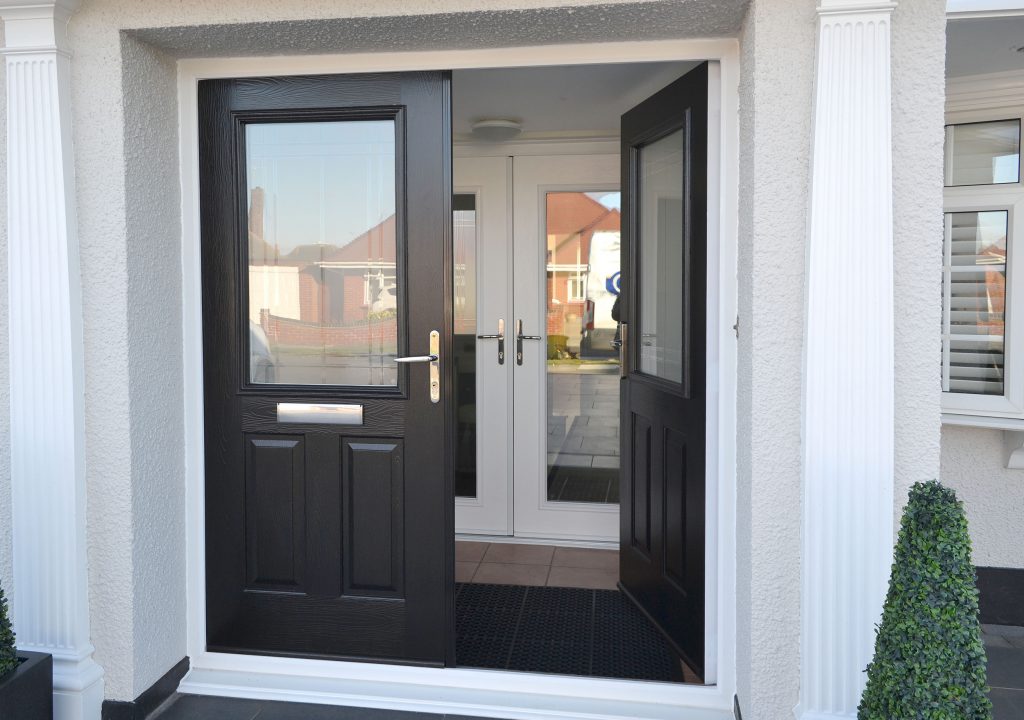 Double-composite-doors-black - Climatec Home Improvements